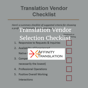 Translation Vendor Selection Checklist | Affinity Translation